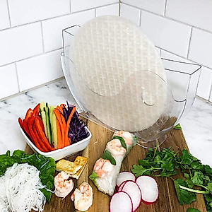 Aihmilcl Rice Paper Water Bowl Holder,Summer Roll Water Bowl Rice Paper Wrappers for Spring Rolls 10.62" One Pack(Rice Paper Not Included)