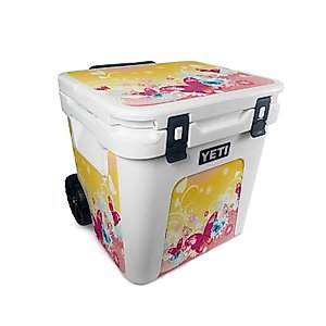 MightySkins Skin Compatible with Yeti Roadie 48 Wheeled Cooler - Floral Butterfly | Protective, Durable, and Unique Vinyl Decal wrap Cover | Easy to Apply, Remove, and Change Styles | Made in The USA