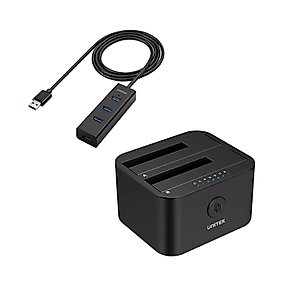 [Bundle] Unitek 4-Port USB 3.0 Hub Long Cable and Type-C Mini Hard Drive Docking Station