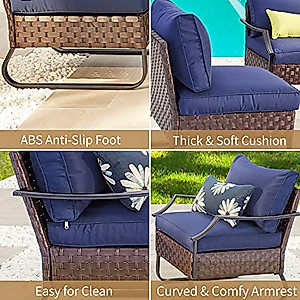 Romayard 10 PCS Patio Conversation Set Outdoor Metal Furniture All-Weather Steel Frame Sectional Sofa Set with Cushions for Garden,Lawn,Pool