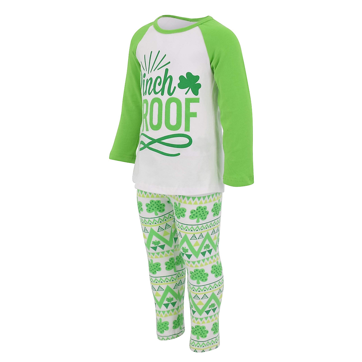 Unique Baby Girls St Patrick's Day Pinch Proof Legging Set (7/XXL, Green)