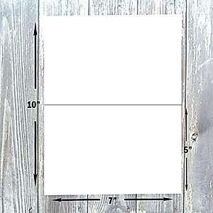 Hamilco Card Stock Folded Blank Cards with Envelopes 5x7 - Scored White Cardstock Paper 80lb Cover - 100 Pack