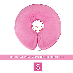 MCHY Inflatable Dog Cone,Adjustable Recovery Collar for Dogs After Surgery,Prevent from Biting & Scratching,Not Block Vision（Pink S）