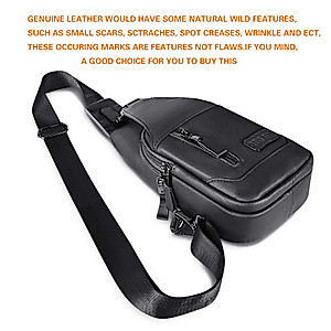 Leather Sling Bag Purse Chest Shoulder Backpack,Crossbody Bags for Men Outdoors