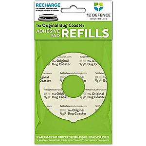 1st Defense Industries 4 inch Round Refill Sticky Pads - Interceptor Trap and Detection Kits - Protects Against Bed Bugs, Ticks, Ants, Cockroaches, Spiders and Scorpions | 12 Pack