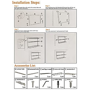 RUN HELIX Power Tool Organizer, Wall Mount Garage Organization with 4 Drill Holders, Heavy Duty Tool Shelf & 1 Pack 3 Layers Cordless Tool Rack, Screwdriver Storage Rack Box Organizers and Storage