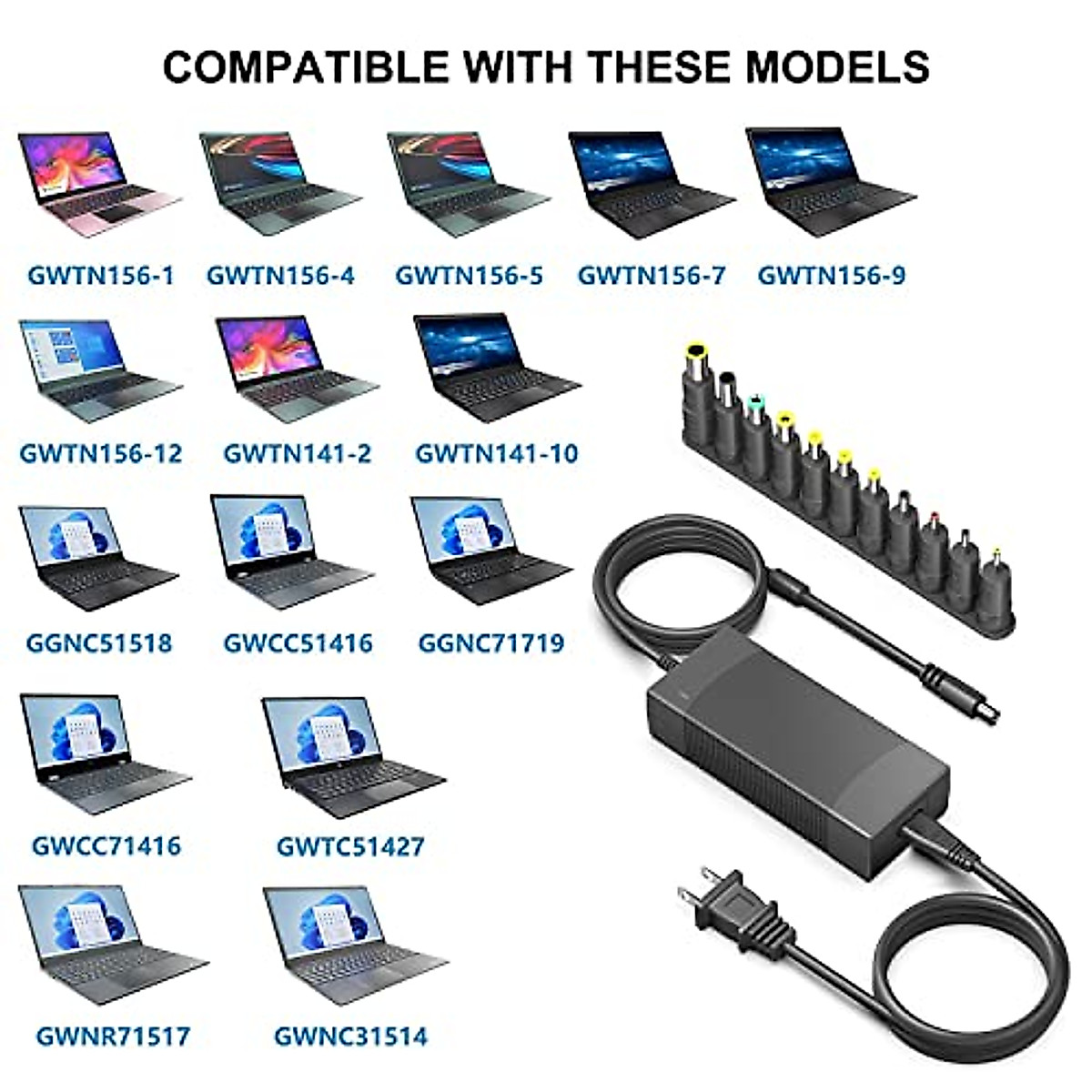 HKY 90W/65W Universal AC Adapter Laptop Charger Replacement for Dell HP Acer Asus Lenovo IBM Toshiba Samsung Sony Fujitsu Gateway Notebook Computer Chromebook TV Monitor Speaker Power Supply Cord