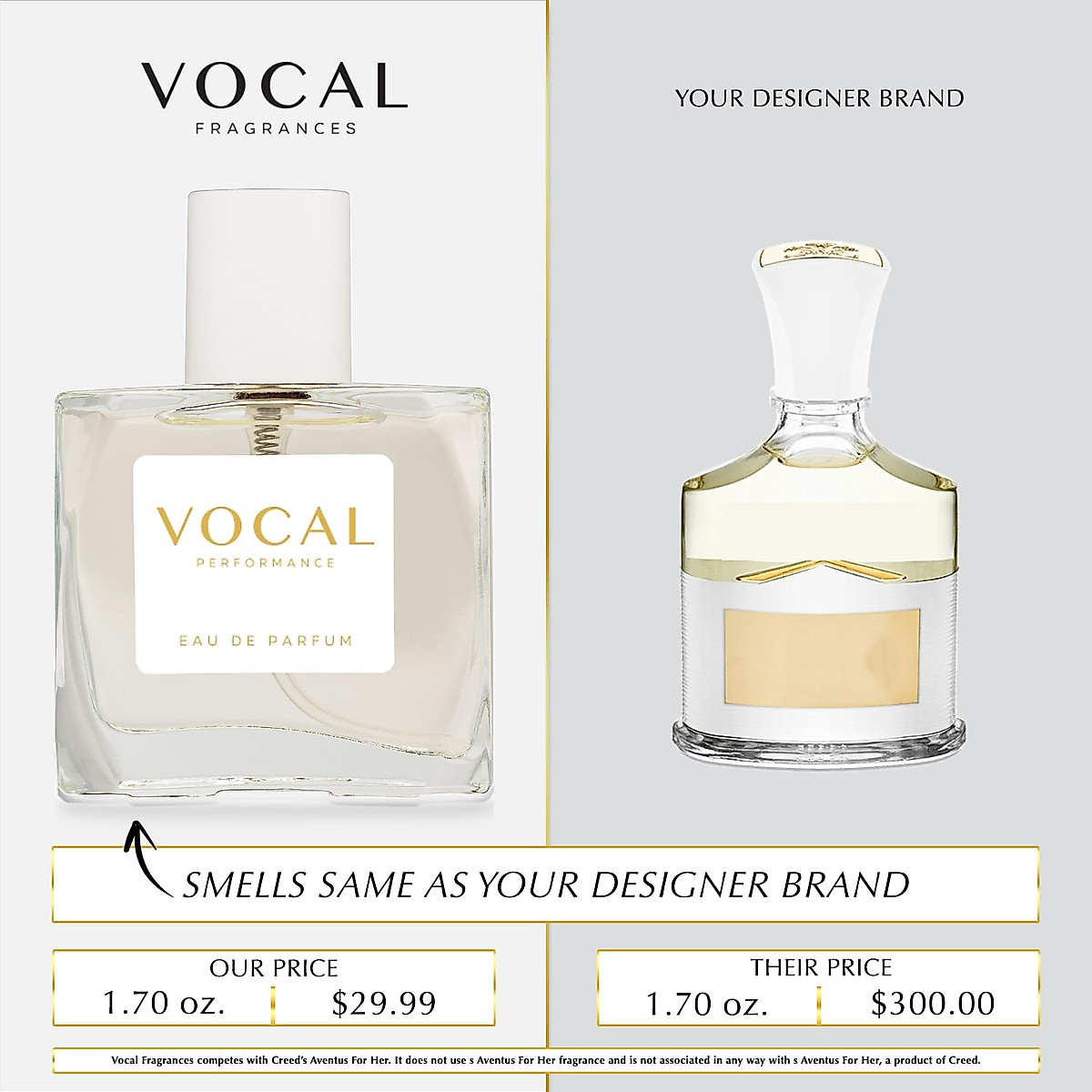 Vocal Performance W007 Eau de Parfum For Women Inspired by Creed Aventus For Her 1.7 FL. OZ. Perfume Replica Version Fragrance Dupe Consentrated Long Lasting