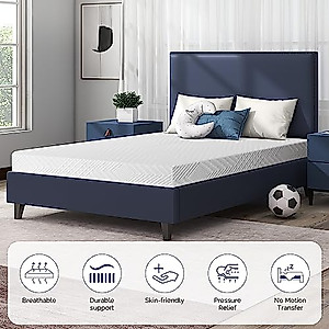 IULULU Full Size Mattress, 6-Inch Full Memory Foam Mattress - Green Tea Gel Infused, Medium-Firm for Cool Sleep and Pressure Relief Bunk Trundle Bed in a Box, CertiPUR-US Certified, White
