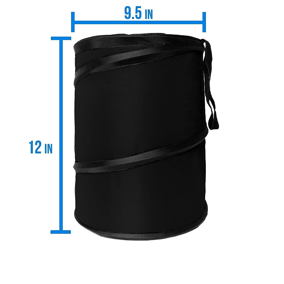 FH Group Automotive Waterproof Portable Collapsible Large Trash Can Garbage Container fits Most Cars,‎Polyethylene,SUVs, and Trucks Black