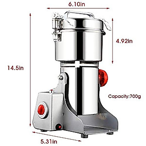 Grain Mills Stainless Steel Electric Grain Grinder High Speed Swing Type Grain Grinder Machine Powder Machine for Grinding Various Grains Spice