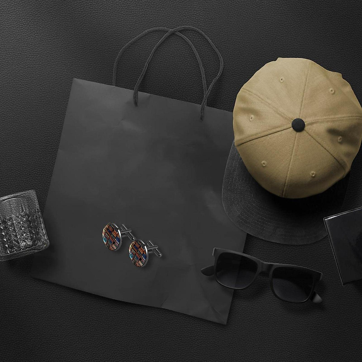 Men's Cufflinks, Bookcase Bookshelf School Library Cuff Links for Men, Classic Cufflinks Black for Suit Shirt Wedding Business Birthday Jewelry Gift