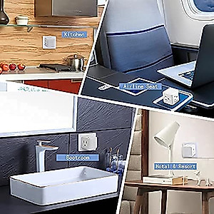 2 PCS Multi Plug Outlet Extender,Plug Adapter,Wonplug Multiple Plug Outlets with 4 AC Electrical Sockets,3 Prong to 2 Prong Adapter USA Portable Design for Home Office Hotel Travel,White