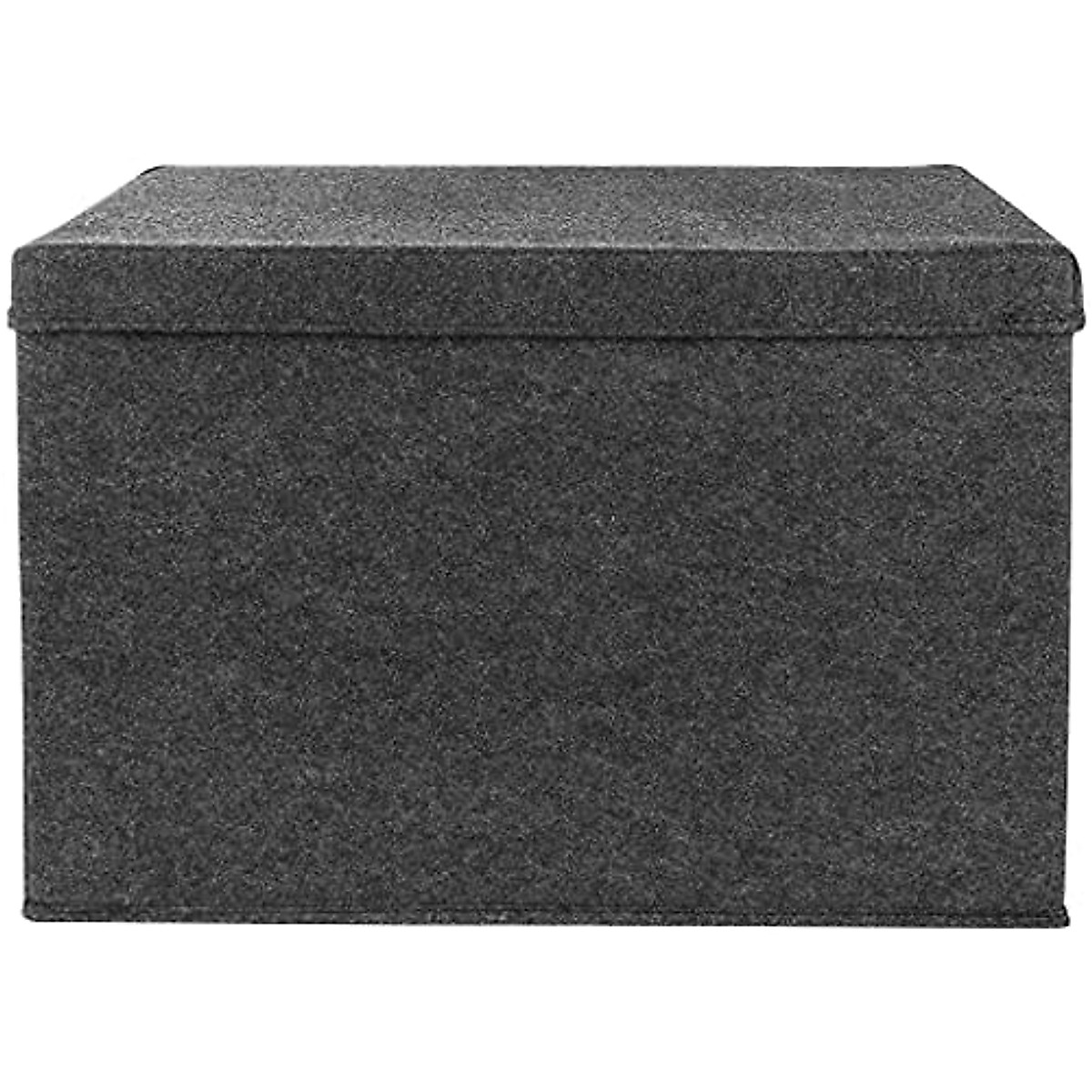 Sammy & Lou Charcoal Felt Toy Box; Collapsible; Two Handles; Hinged Lid; 22 in x 14.5 in x 15 in