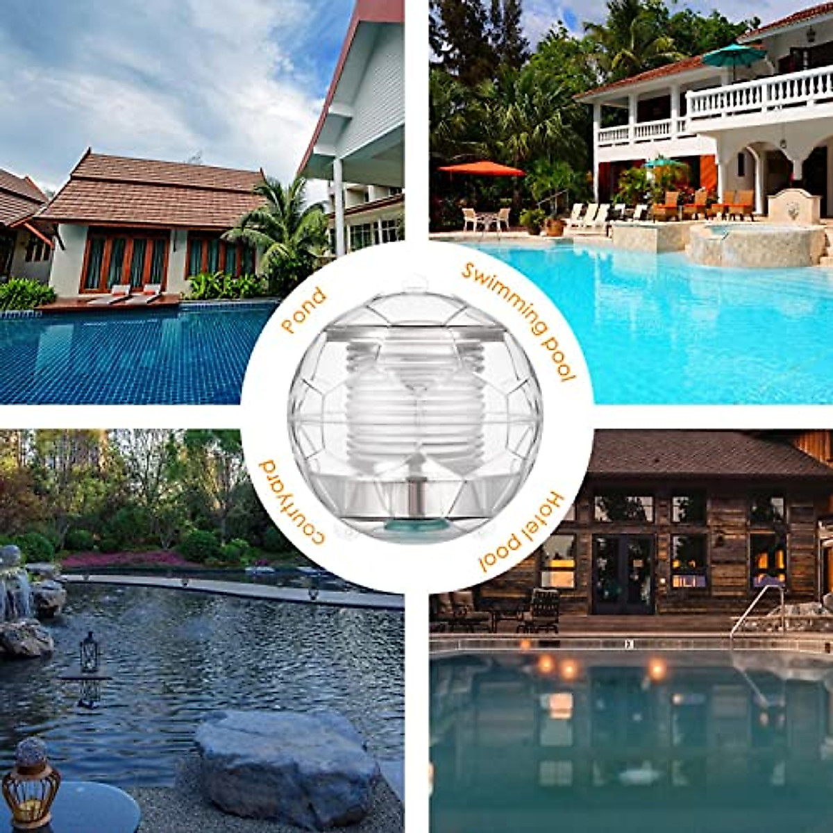 Xinrimoy Floating Ball Pool Light,Waterproof LED Solar Floating Lights - Float or in Pool Garden Backyard Pond Party Decorations - Waterproof LED Lights Accessories