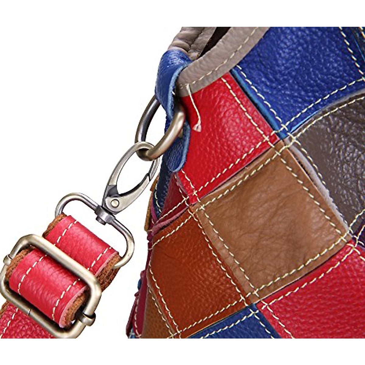 HESHE Women's Leather Shoulder Bags Cross Body Tote Handbags Purses with Flower Summer Style (Colorful-2B4021)