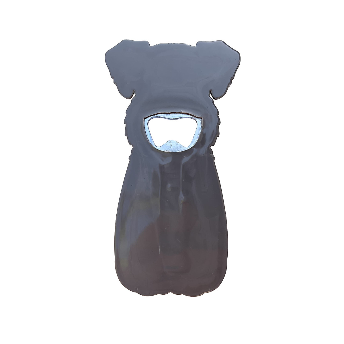 Schnauzer Bottle Opener Beer Soda or Seltzer (grey and white)