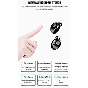 8D True Stereo - Wireless Gaming Headset - Noise Cancelling - TWS Mini in-Ear Earbud with Microphone - Bluetooth Headphones - Wireless Earbuds for Both Apple and Android Smartphones. (Black)