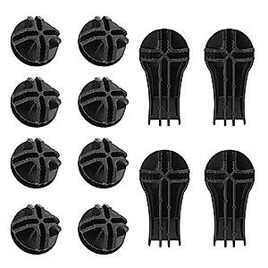 Puroma 8-Pcs Round Buckles and 4-Pcs High-Foot Buckles, ABS Plastic Connector for Stackable Shoe Organizer Cube Storage Organizer (Black)…