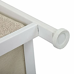 Nightstand Bedside Table Drawer Cabinet Dresser Storage Shelf W 5 Fabric Drawers Metal Frame Wooden Tabletop Bedroom Modern and Simple Style Storage Tower Dresser