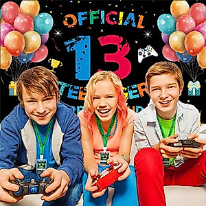 13th Official Teenager Backdrop 13th Birthday Decorations for Boys Girls 13 Year Old Birthday Party Decorations Banner Thirteenth Party Yard Sign Photo Booth Props Decor Fabric 6x4ft