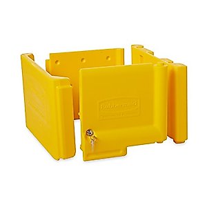 Rubbermaid 6181 Yellow Locking Cabinet for 6173 Cart, High-Density Polypropylene Construction, No Moisture Absorption, Doors Require Assembly, 18"W x 15"D x 6"H