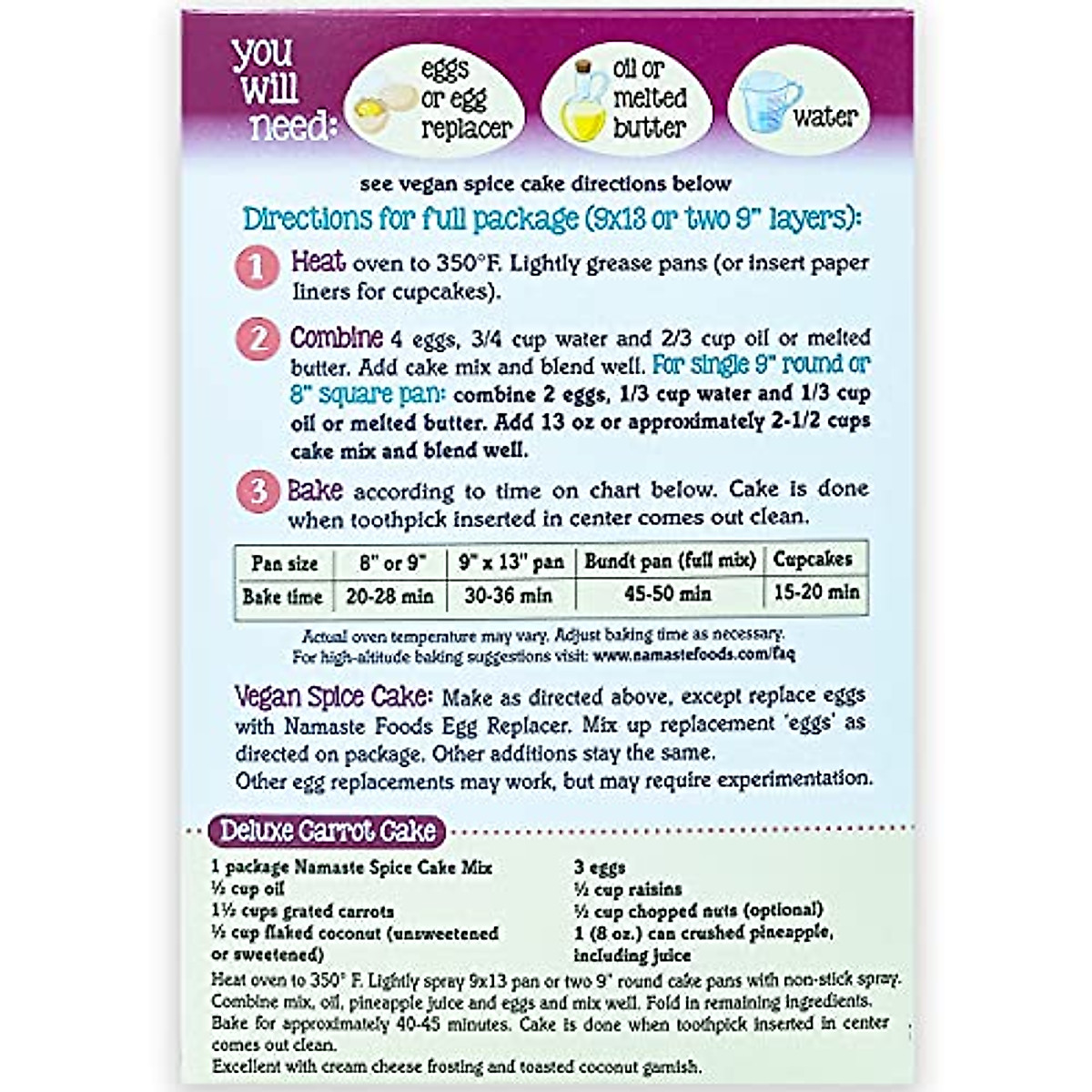 Namaste Foods, Gluten Free Spice Cake Mix, Allergen-Free,26 Oz (Pack of 6)