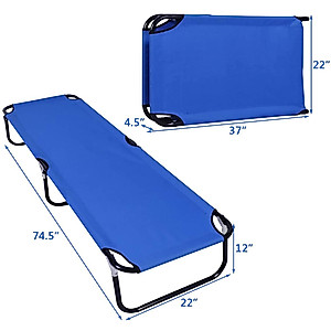 GOFLAME Folding Camping Cot, Portable Collapsible Sleeping Bed, Weight Capacity to 300 lbs, Camping Bed Cots for Indoor and Outdoor Use