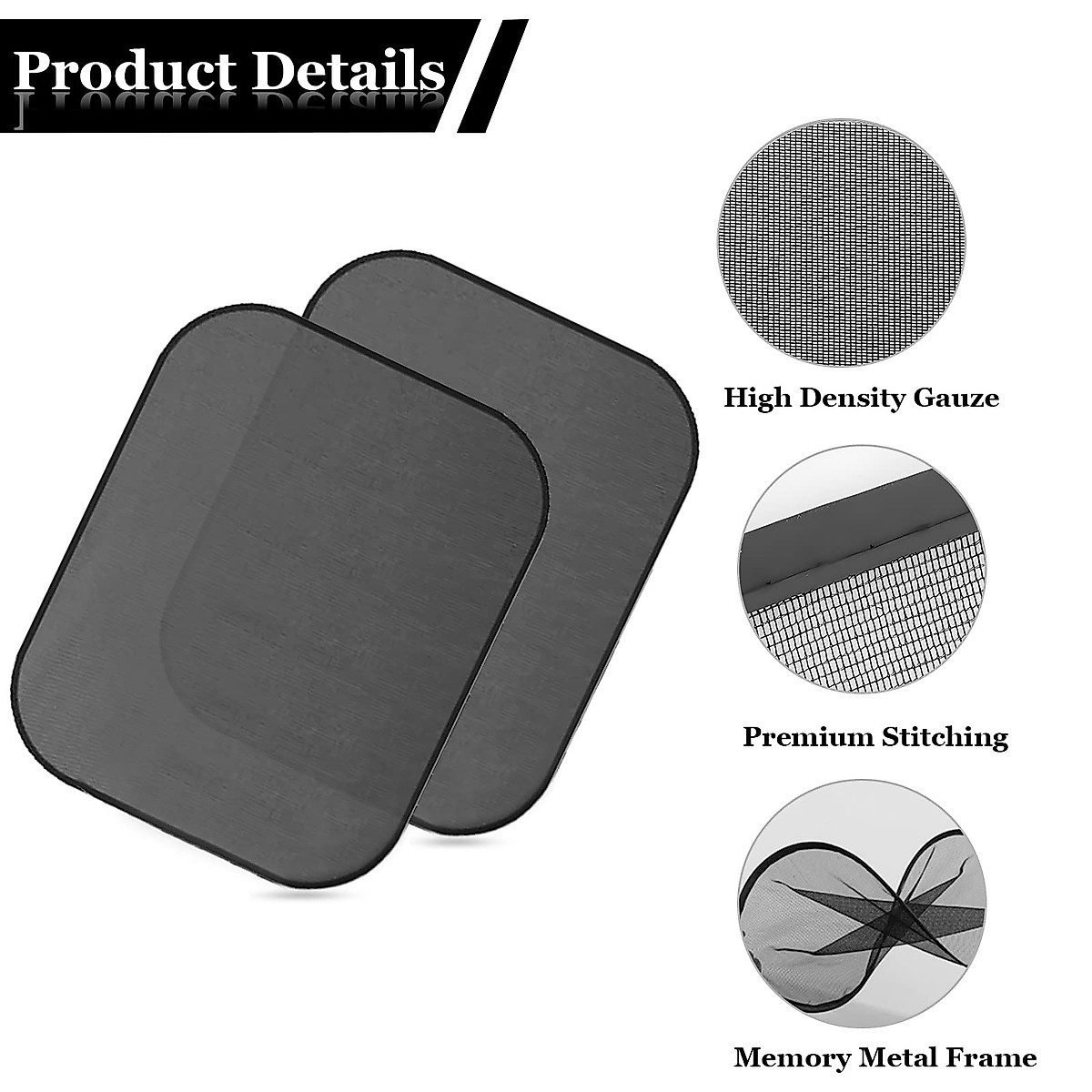 2PCS Universal Car Window Sun Shade, 17.3×14.2 Inch for Car Side Window Sun Glare, Sun and Glare Protection for Your Child, Blocks 99% of Harmful UV Rays