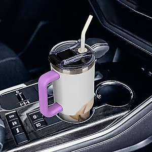 LLUTSNTH 40 Oz Vacuum Tumbler with Violet Handle Leakproof Insulated Tumbler Funny Labrador Puppy Dog Stainless Steel Travel Mug with Lid And Straw Coffee Cup Cute Water Bottles Cup Holder Friendly