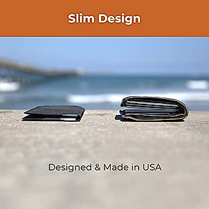 Allett ID Wallet, Jet Black | Nylon, RFID Blocking | Slim Minimalist Bifold Wallet, Water Resistant, Durable, Thin, Front Pocket | Holds 4-12+ Cards, Cash | Made in the USA