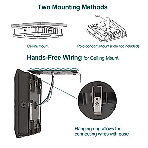 kadision LED Canopy Light 100W (400 MH Equiv.), 10"x10" Square Gas Station Light with Selectable Wattage (100/80/60W) and CCT (5000/4000/3500K), 1-10V Dimmable IP65 Waterproof, ETL Listed