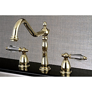 Kingston Brass KB1790WLLLS Wilshire Widespread Kitchen Faucet, Matte Black