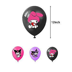 Kawaii Anime Cute Birthday Party Supplies, Cute Kitten Party Decorations Include Backdrop, Balloons, Tableware, Cupcake Toppers, Tablecloth, Stickers, Pink Kitten Themed Party Decorations for Girls