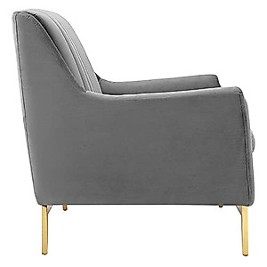 Modway Winsome Channel Tufted Performance Velvet, Loveseat, Gray