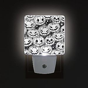 JSTEL Halloween Pumpkin Night Lights Plug into Wall Decorative Dusk to Dawn,Halloween Night Light Plug in,LED Nightlights for Bedroom Bathroom Kitchen Hallway Stairs,1