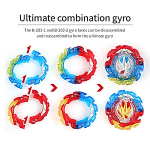 String Left/Right Launcher LR+Grip Battling Tops Blades Evolution Turbo God Starter Game Accessories Bey Burst Gaming Toy B-203 Helios Hyperion Ultimate Fusion DX Set Booster Spinning Top Toy (B-203)