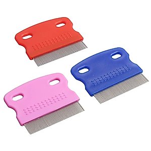 3Pcs Grooming Kit with Handle: Flea Remover Combs for Long Hair Dogs and Cats (Random Color)