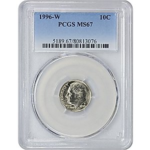 1996-W Roosevelt Dime MS67 PCGS
