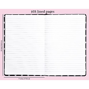 Kate Spade New York Take Note XL Vegan Leather Notebook, Black Bound Journal Includes 168 Pages, Polka Dots