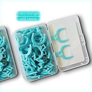 T.Smile Evolutionary Clean Dental Flossers, Kit of Refills Plus Mid-Length Handles, 3 Handles + 50 Extra-Strength Refills + 50 T-Tension Refills