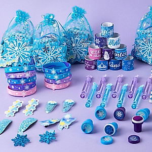 DMIGHT 130 Pcs Frozen Party Favors Birthday Supplies for Girls Kids, Gift Bags Frozen Filler Goodie Bag Stuffers Frozen Birthday Party Supplies