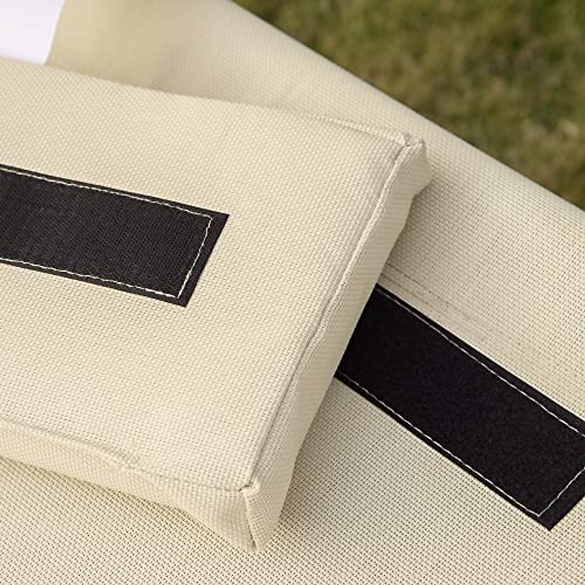 Outsunny Patio Double Chaise Lounge Chair, Outdoor Wheeled Hammock Daybed with Adjustable Canopy and Pillow for Sun Room, Garden, or Poolside, Beige