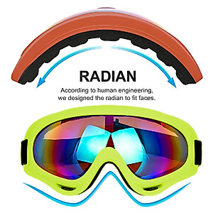 LJDJ Ski Goggles, Pack of 4 - Snowboard Adjustable UV 400 Protective Motorcycle Goggles Outdoor Sports Tactical Glasses Dust-Proof Combat Military Sunglasses for Kids, Boys, Girls, Youth, Men, Women