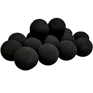 Ceramic Fire Balls for Indoor and Outdoor Fire Pits (Set of 15 – 3” Diameter)