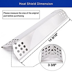 Aibabcue Grill Replacement Parts for Grill Master 720-0737, Nexgrill 720-0737 Grill Model, Stainless Steel Heat Plate Shield Tent, Gas Grill Burner for Tera Gear 780-0390, Grill Master Parts 720-0737