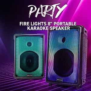 Dolphin KP-80 Loud Small Portable Bluetooth Speaker | Great for Kids & Adults, Karaokes, Parties, Outdoor/Indoor with Full Fire LED Light Show