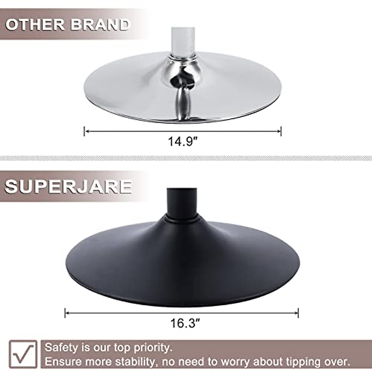 SUPERJARE Bar Stools Set of 2-360° Swivel Barstools with Back, Adjustable Height Bar Chairs, Modern Counter Height Chairs for Pub Kitchen, Vintage Brown, Fabric