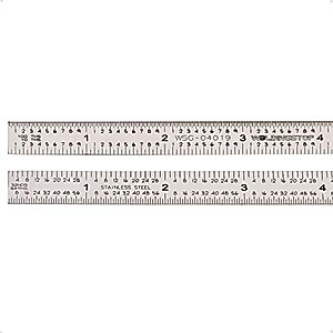 WeldingStop 6 in Machinist Ruler Scale 5R 10ths 1/100 1/32 1/64 Graduation Flexible Decimal Inch Steel Rule
