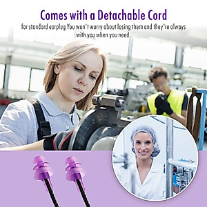 Hearprotek Sleeping Ear Plugs, 2 Pairs Ear Plugs (32db & 30db) Ultra Soft Noise Reduction and Hearing Protection earplugs for Side Sleepers, snoring, Travel, Working, Safety (Purple)